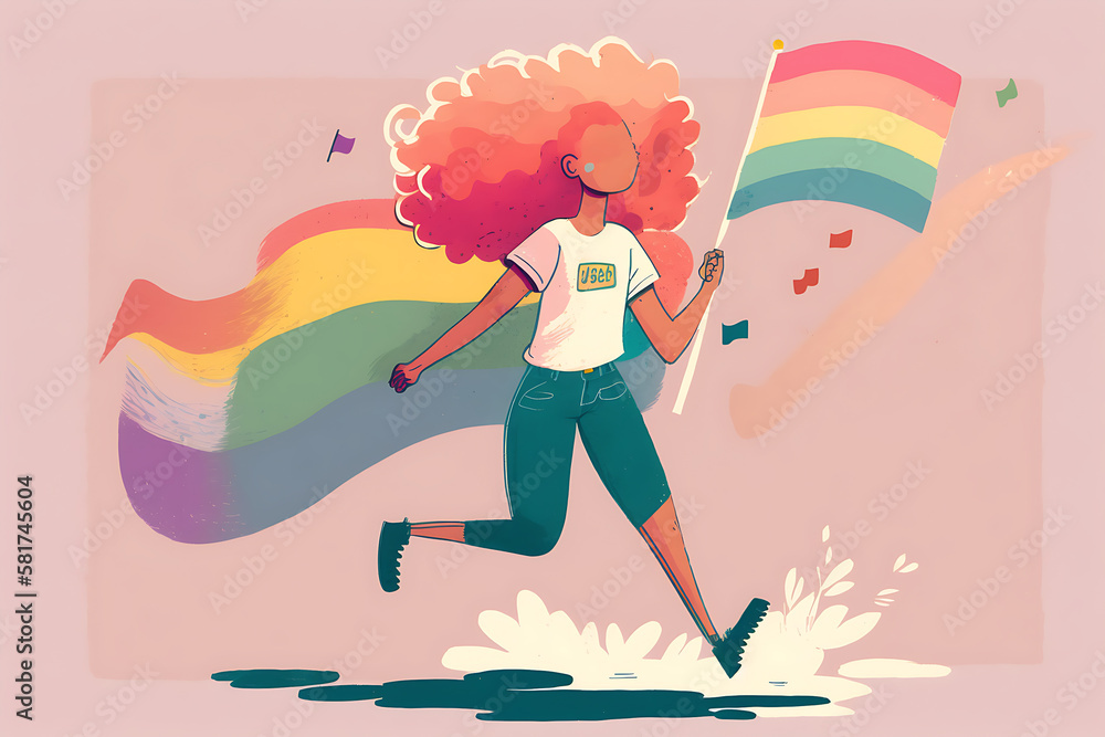 Generative ai illustration vector of LGBTQA+, character illustration ...