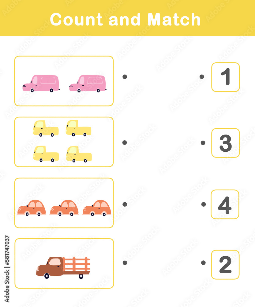 Counting Game for Preschool Children. Math Activities for Kids with ...