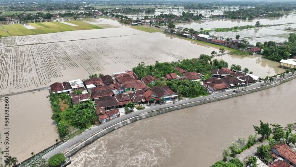 Flooding of streets in Northwest Cawas during the wet season. Very high ...