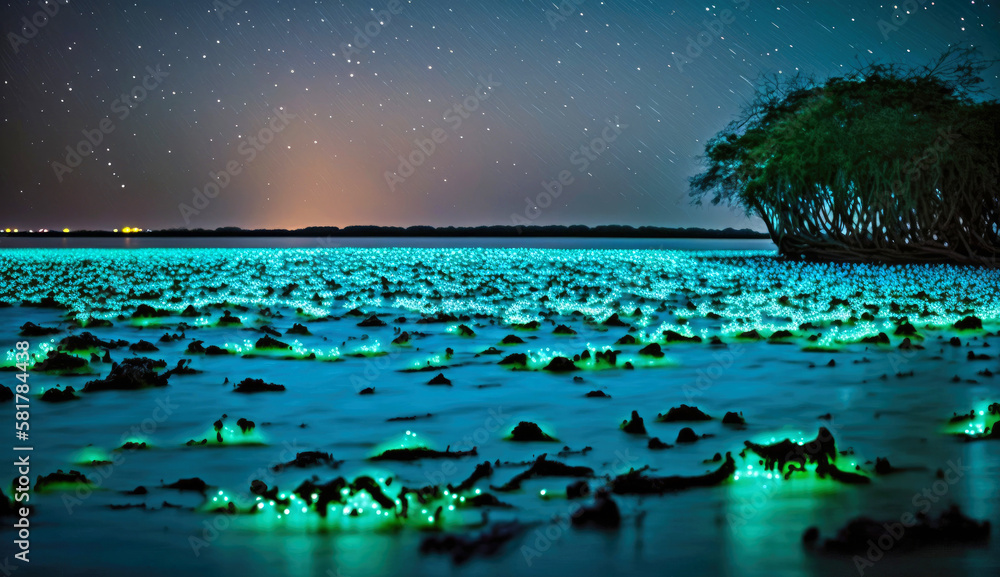 Beautiful bioluminescent beach on Vaadhoo Island. Amazing paradise ...