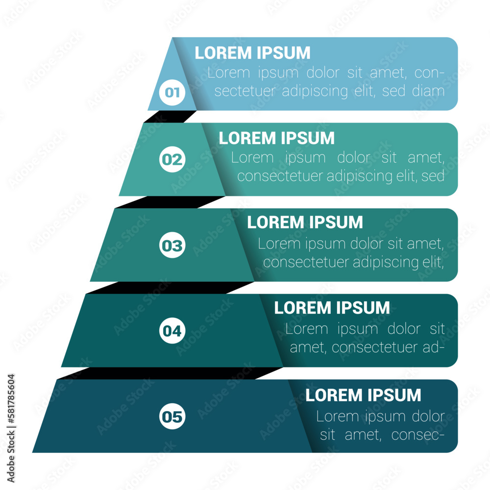 Pyramid Infographic, funnel pyramid business infographic with 5 charts ...