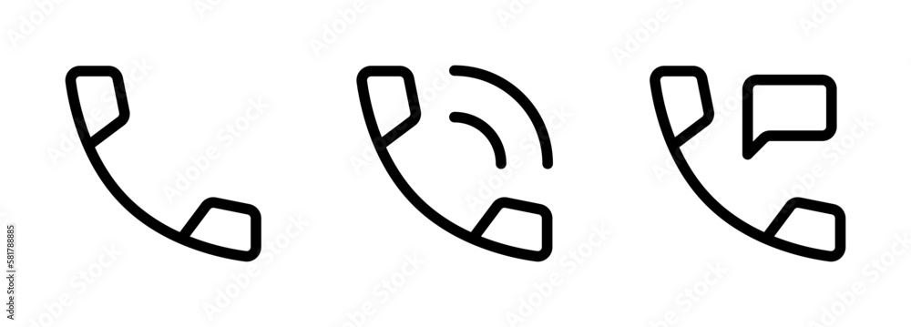 Phone Icon Set. Contact Us Icons. Vector Telephone Contact Icon ...