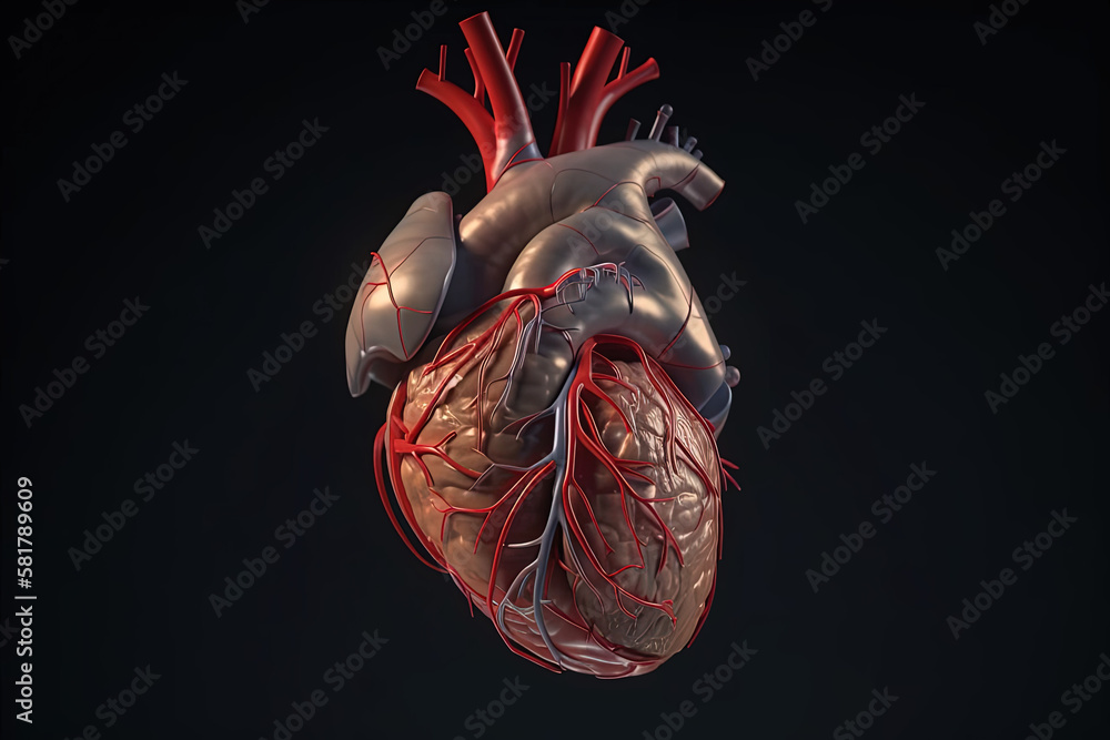 Medical anatomical heart, 3d render, Realistic heart, Soft light ...