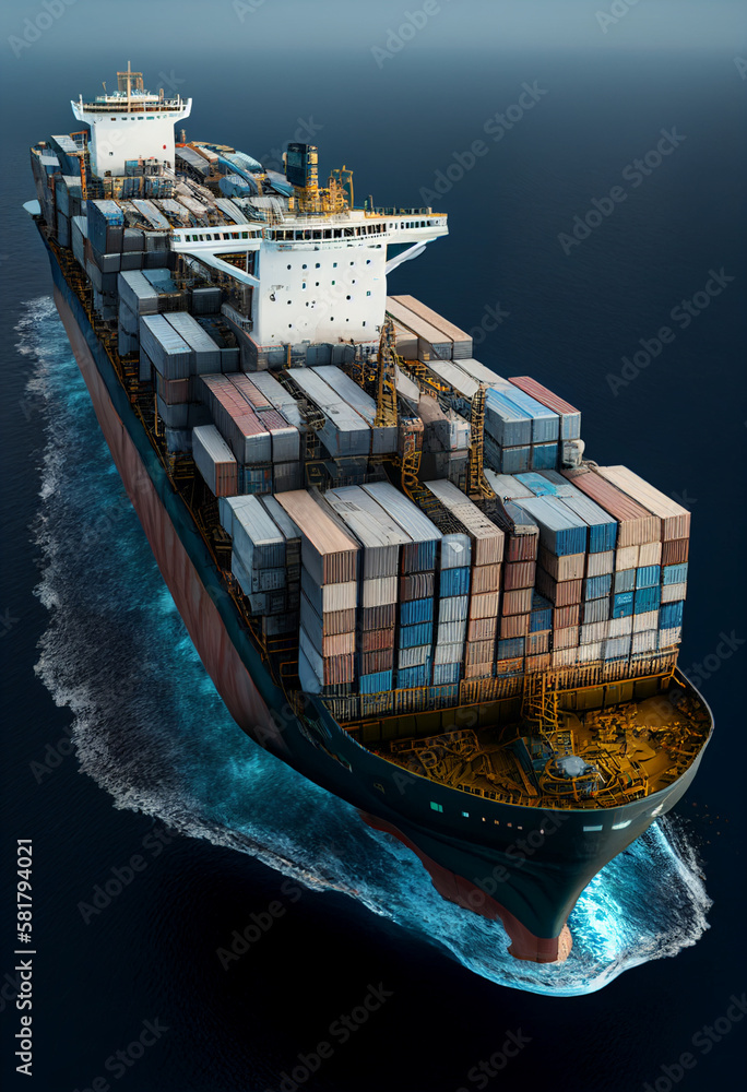 Navio de carga containers cargueiro gestão da cadeia de abastecimento ...