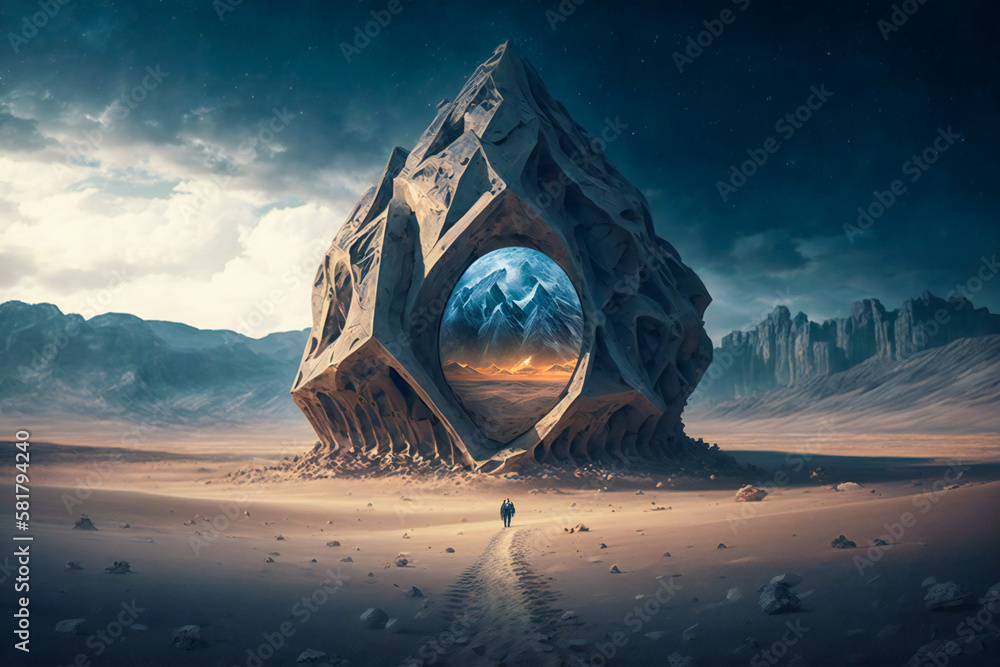 Strange, bizarre ancient alien structure on an alien planet. Created ...