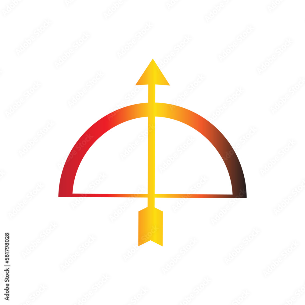 set of fire bow with arrow logo, icon, isolated on white background ...