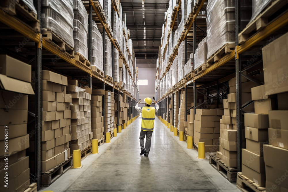 Parcel logistics worker., Man in a shipping warehouse. Parcel worker ...