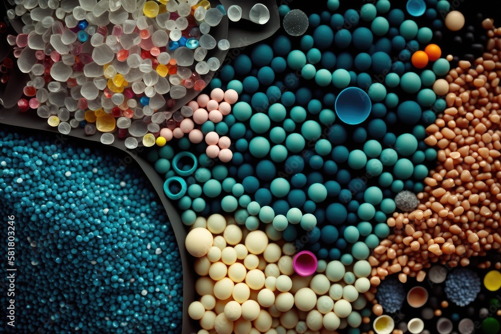 plastic up close Plastic beads, compound polymers, polymer grains, and ...