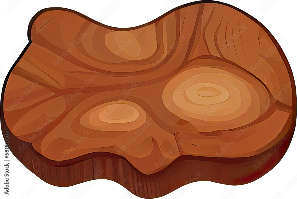 wood, slice, vector, cartoon, illustration, wooden, tree, cut, trunk ...
