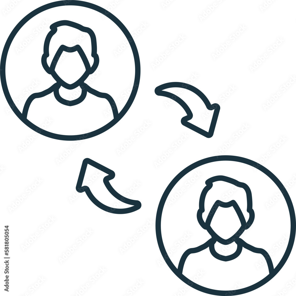 Peer-To-Peer line icon. Monochrome simple Peer-To-Peer outline icon for ...