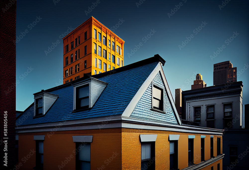 poster,roof, city,affiches,photography,color,House, Building, Tiles ...