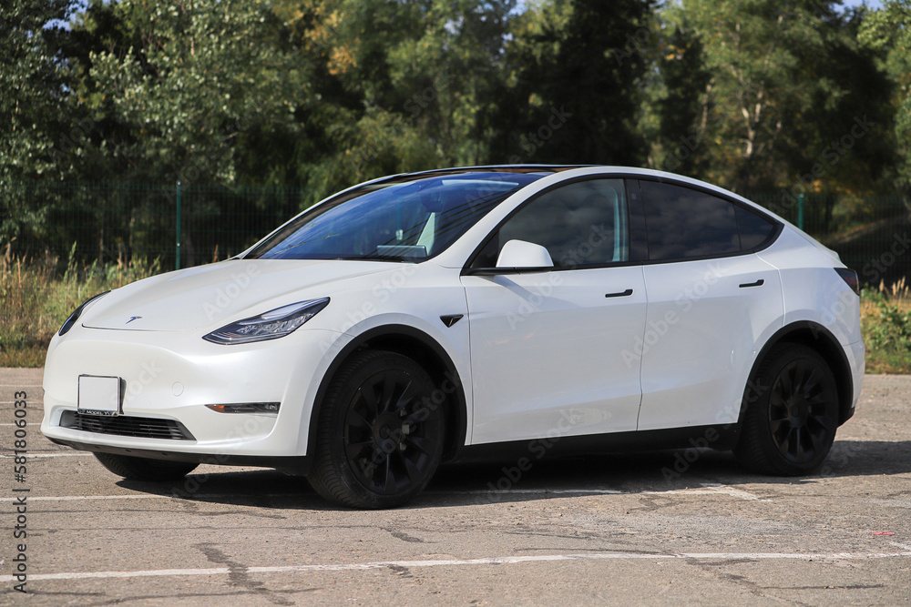 Exterior of the car Tesla Model Y Stock Photo | Adobe Stock