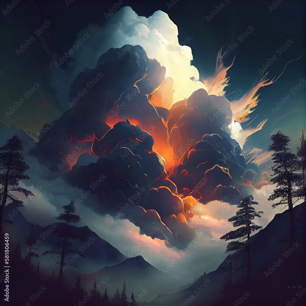 Thunderous Barrage: Thunder can be heard in the clear sky. AI ...