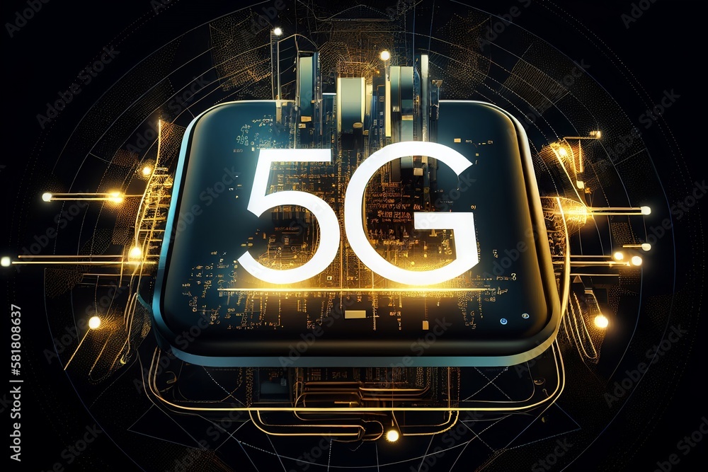 5G and other networks of the fifth_generation. AI Generated. Stock Illustration | Adobe Stock