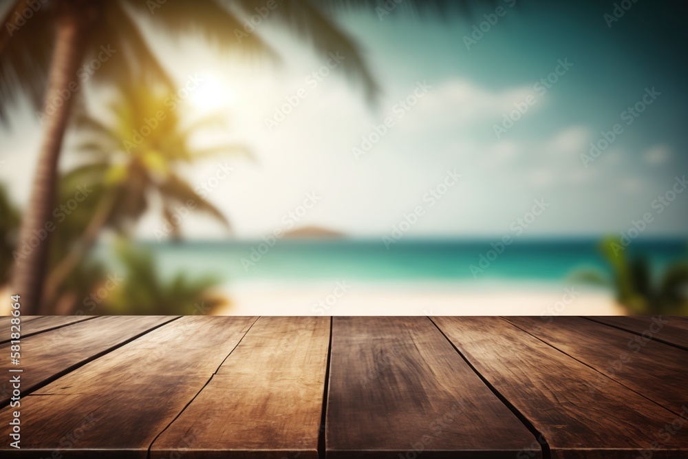 Seaside Serenity Rustic Table with Beachy Backdrop montage photo for ...