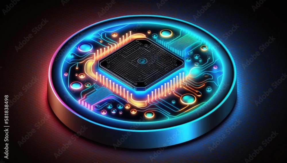 Ilustração do Stock: Futuristic modern new computer processor chip ...