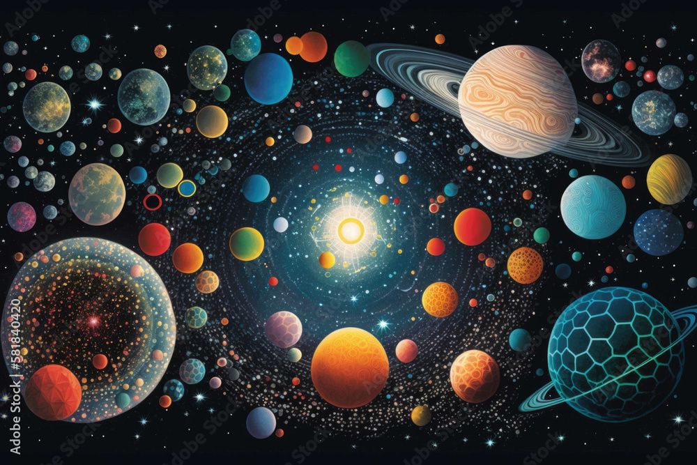 A colorful illustration of a constellation filled sky with the stars ...