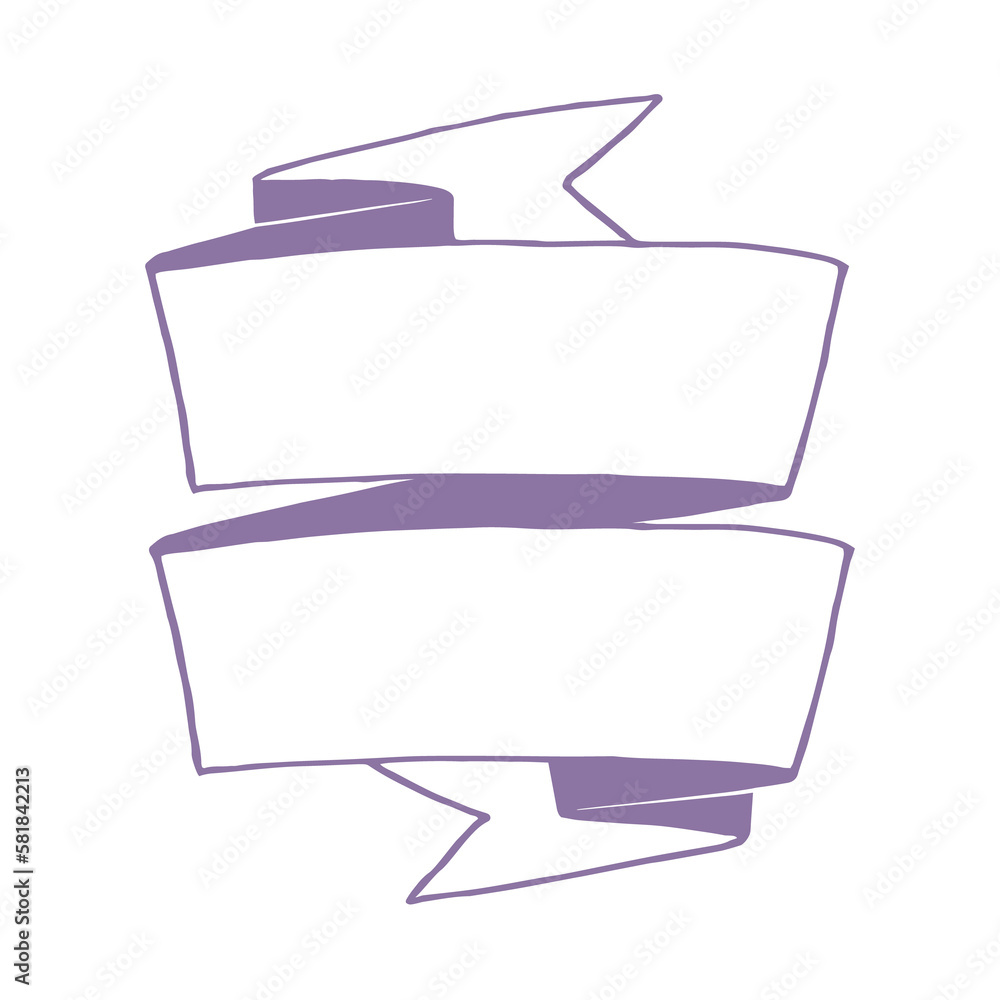 Handdrawn banner scroll symbol, hand painted with thin line. Png ...