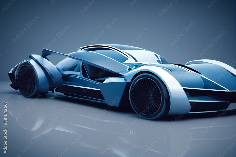 3D rendering of a fast modern aerodynamic efficient innovative race ...