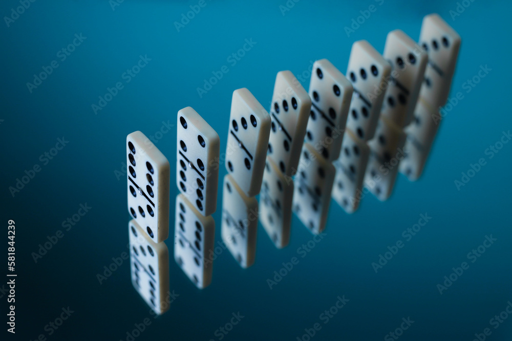 board logic game for the whole family and friends of dominoes. light ...