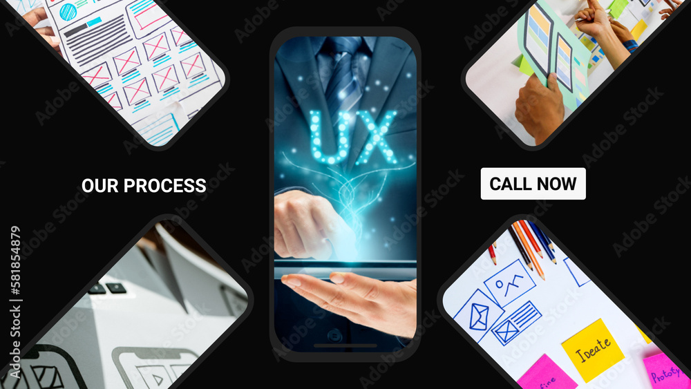 Dynamic Overlay with Multiple Phone Screens Stock Template | Adobe Stock