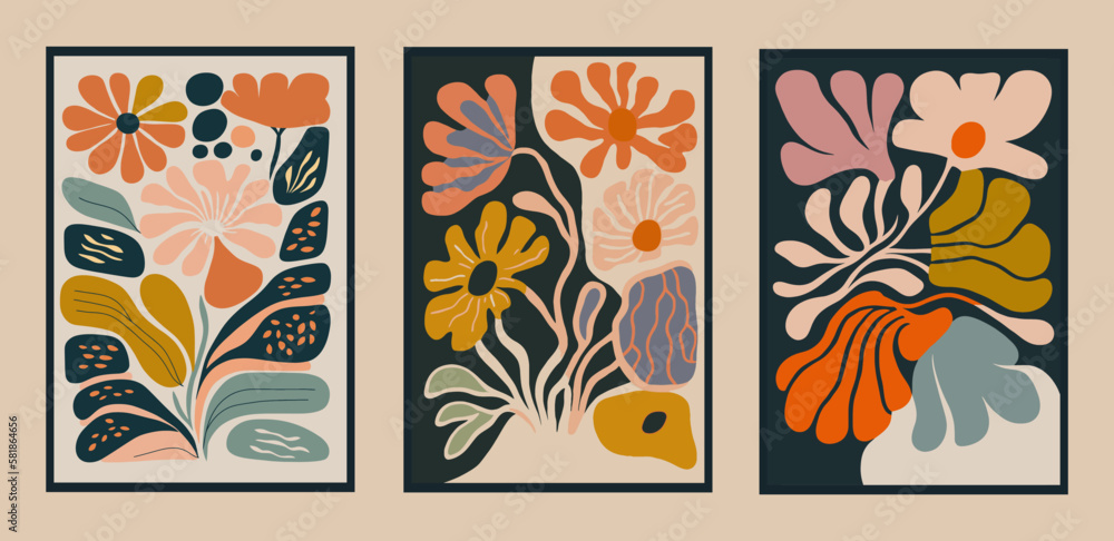 Set of creative universal cards. Hand Drawn textures. Vector ...