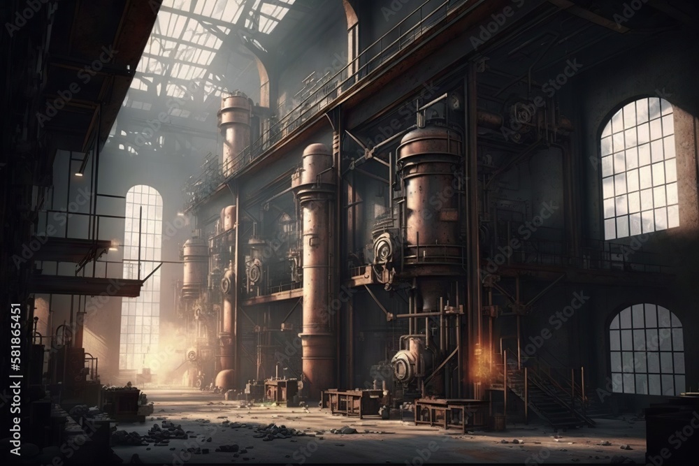 Factory building with an industrial warehouse - like vibe featuring raw ...