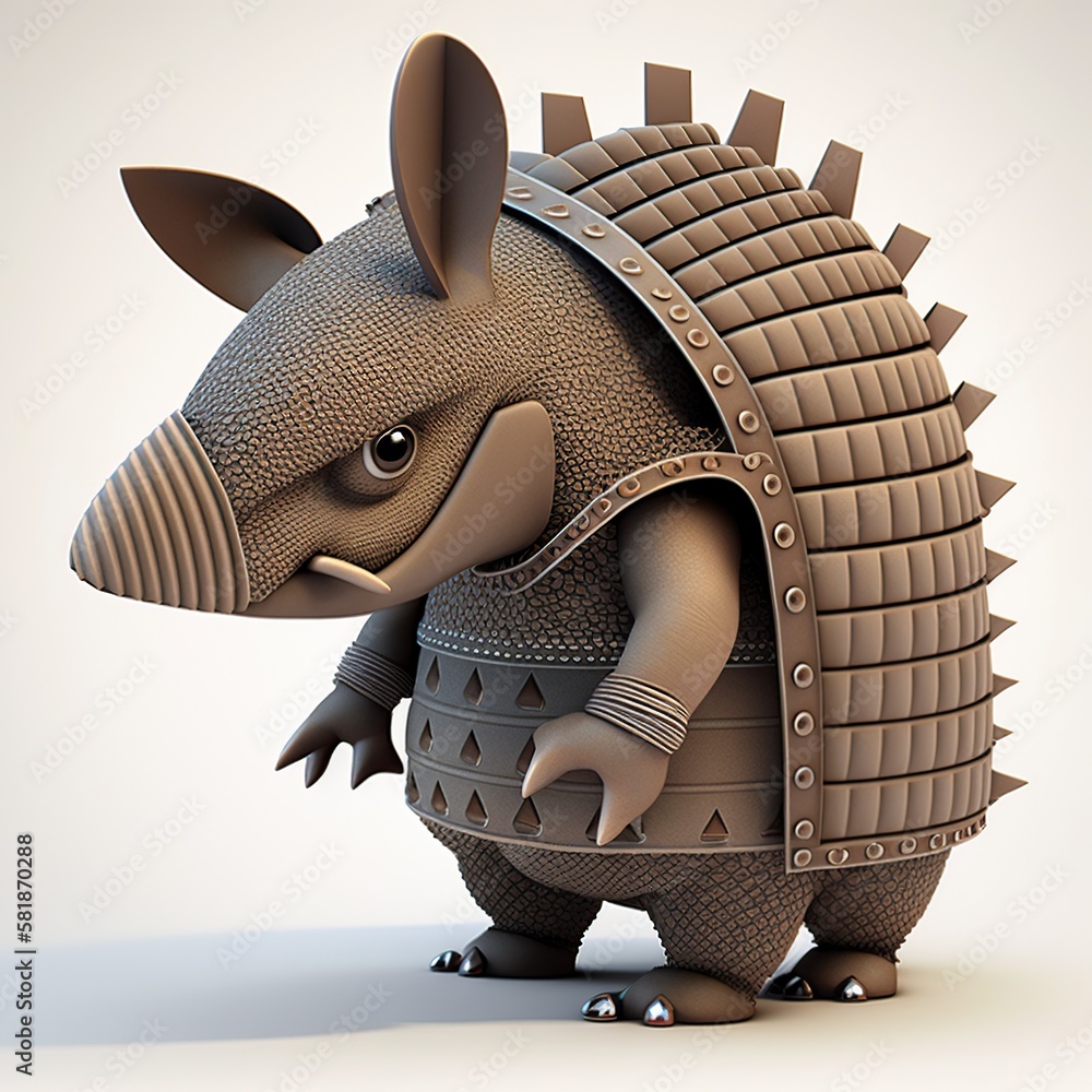 3D cartoon illustration, cute armadillo,generative ai Stock Illustration | Adobe Stock
