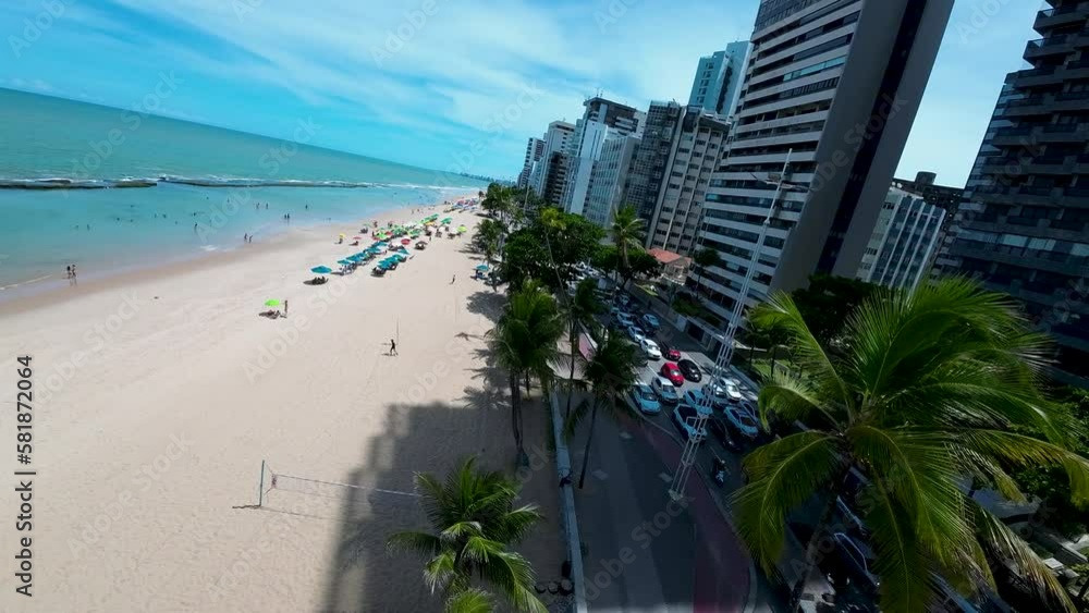 Boa Viagem Beach At Recife In Pernambuco Brazil. Cityscape Landscape ...