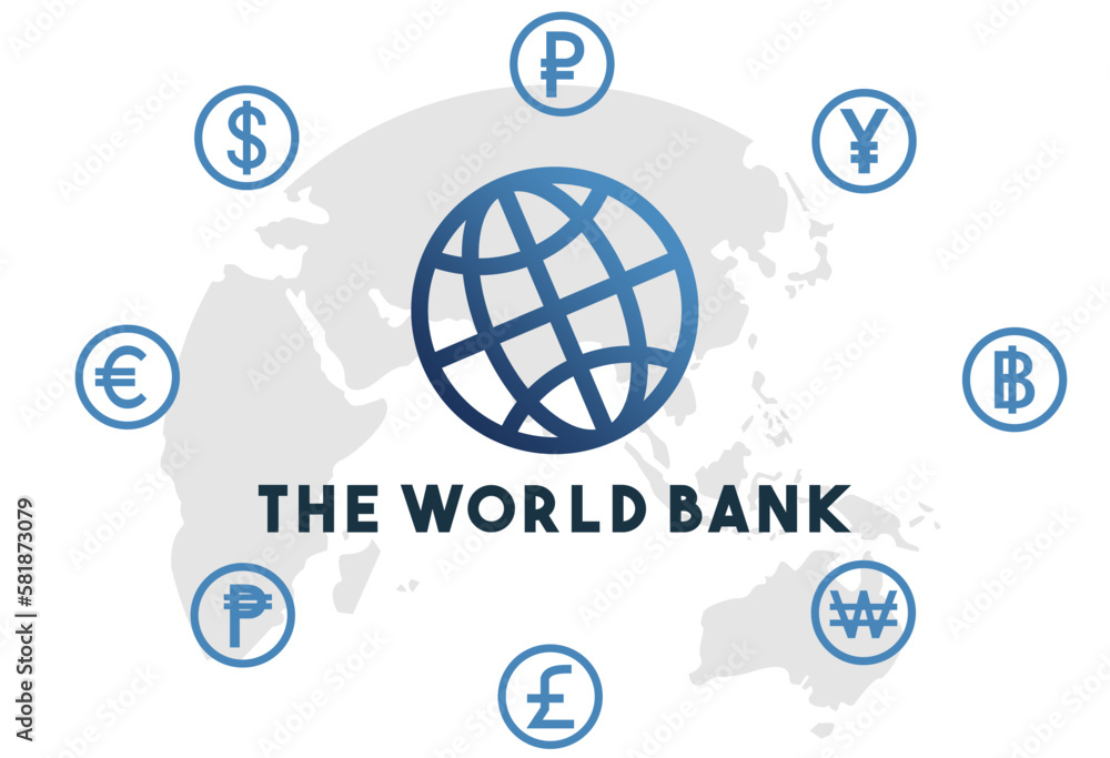 The World Bank logo with world map and currency symbols. The World Bank ...