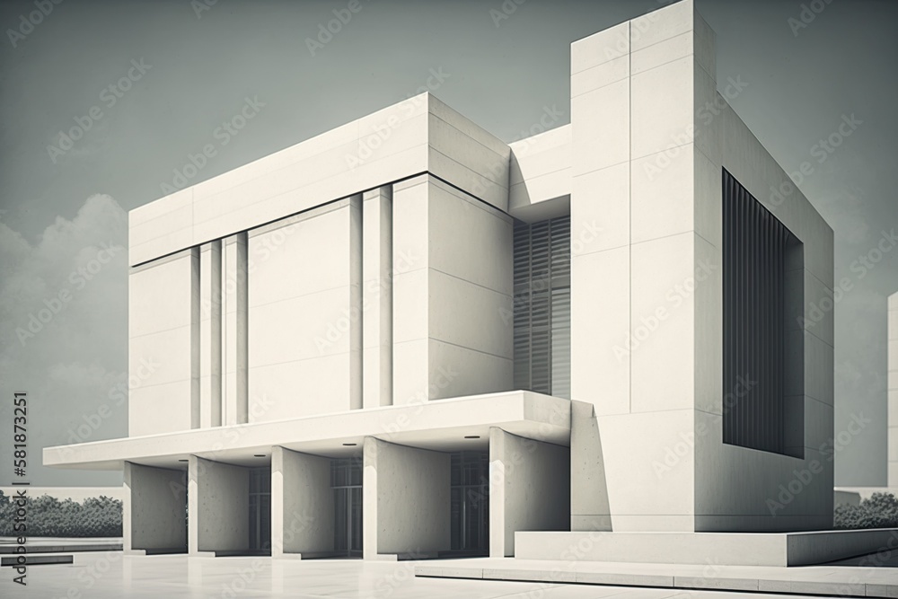 Public building with a minimalist contemporary aesthetic that features ...