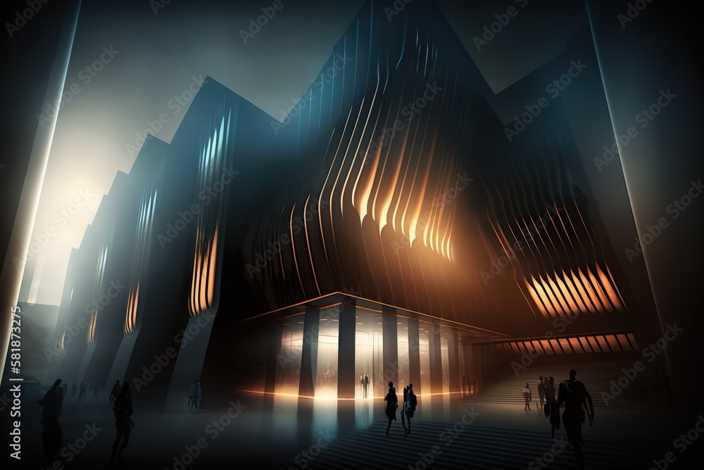 Public building with a dynamic and kinetic design featuring moving ...