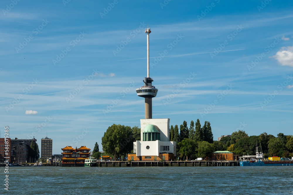 Millennium Tower 35-story skyscraper in Rotterdam, Netherlands on sunny ...
