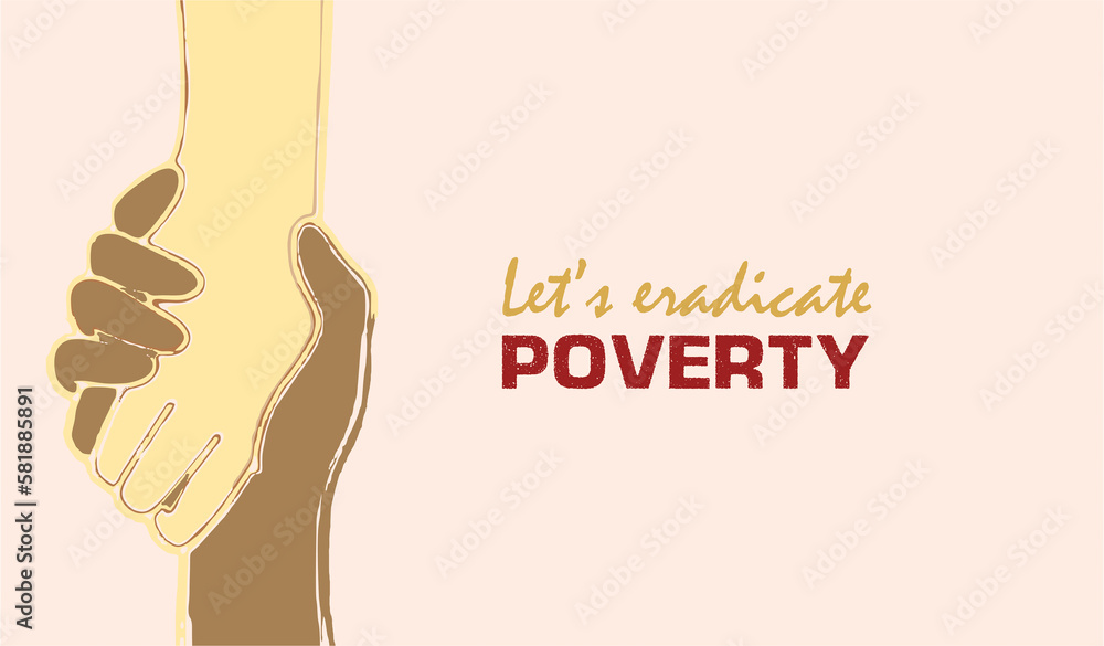 Let's eradicate poverty. Join hands icon. International Day for the ...