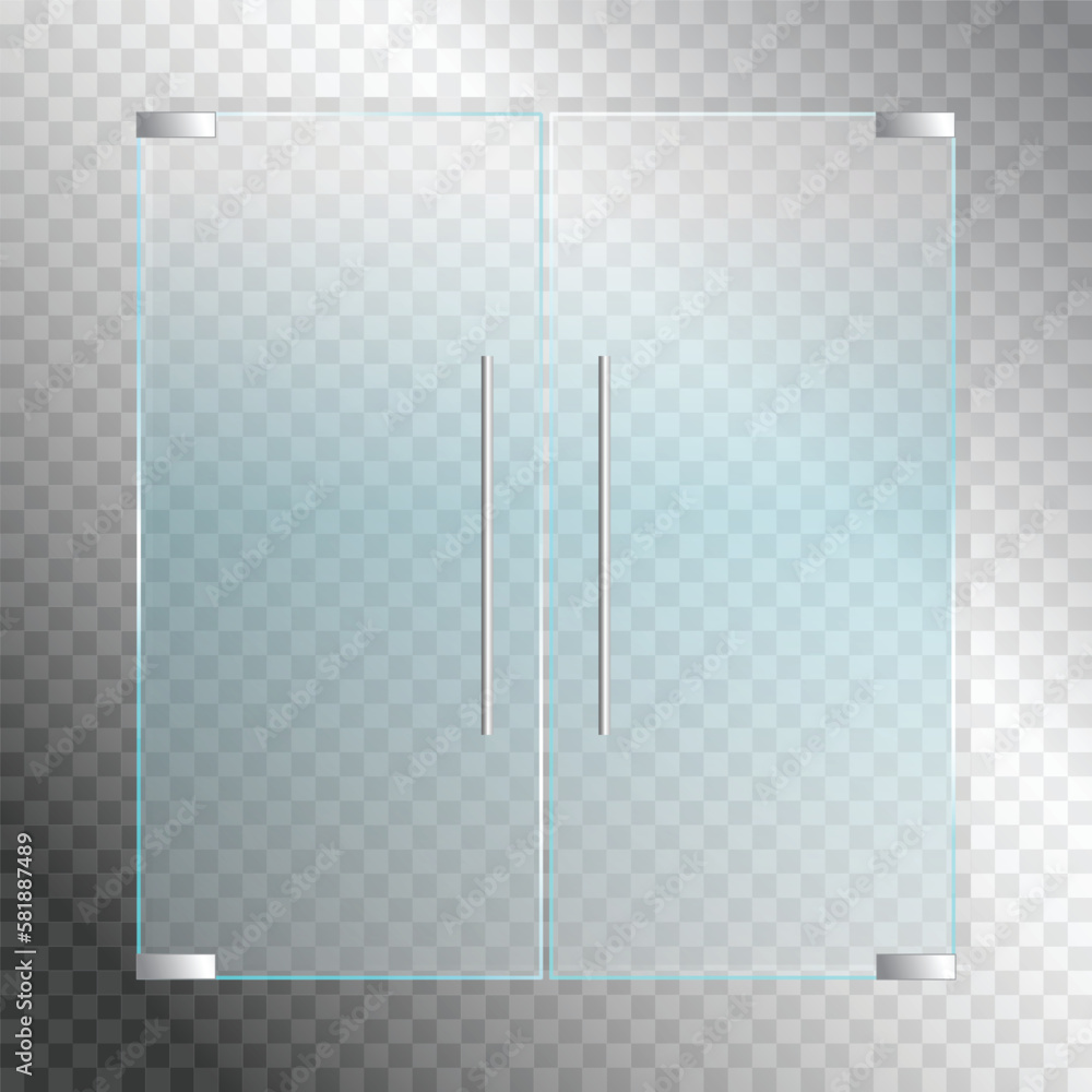 Interior glass doors on transparent background Stock Vector | Adobe Stock