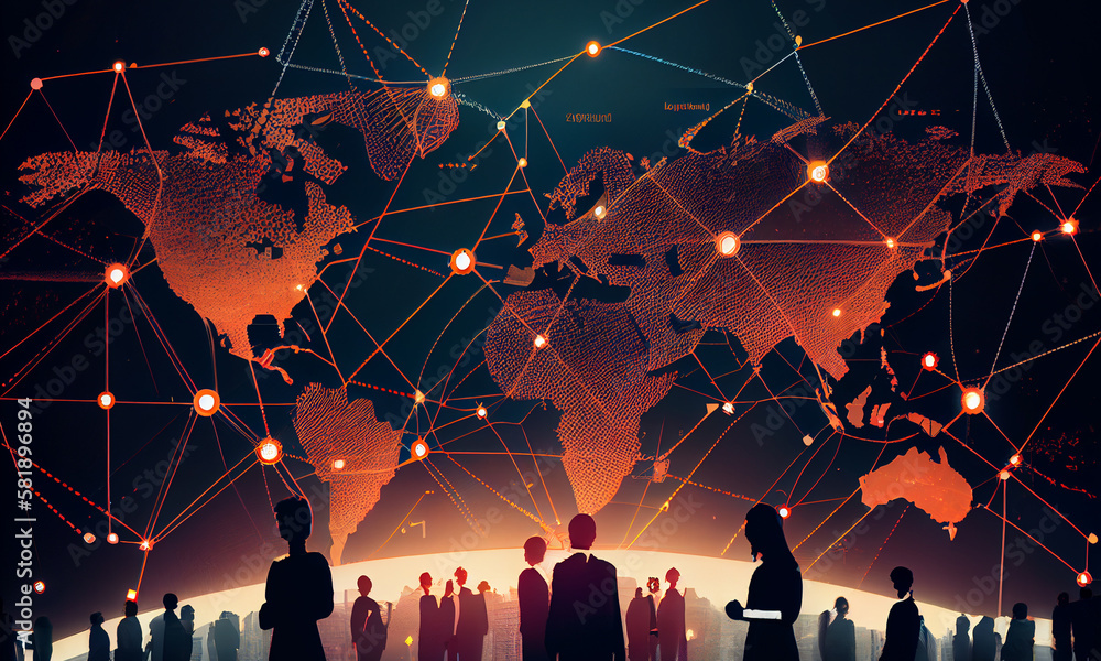 Global business connections background illustration. Concept of trade ...