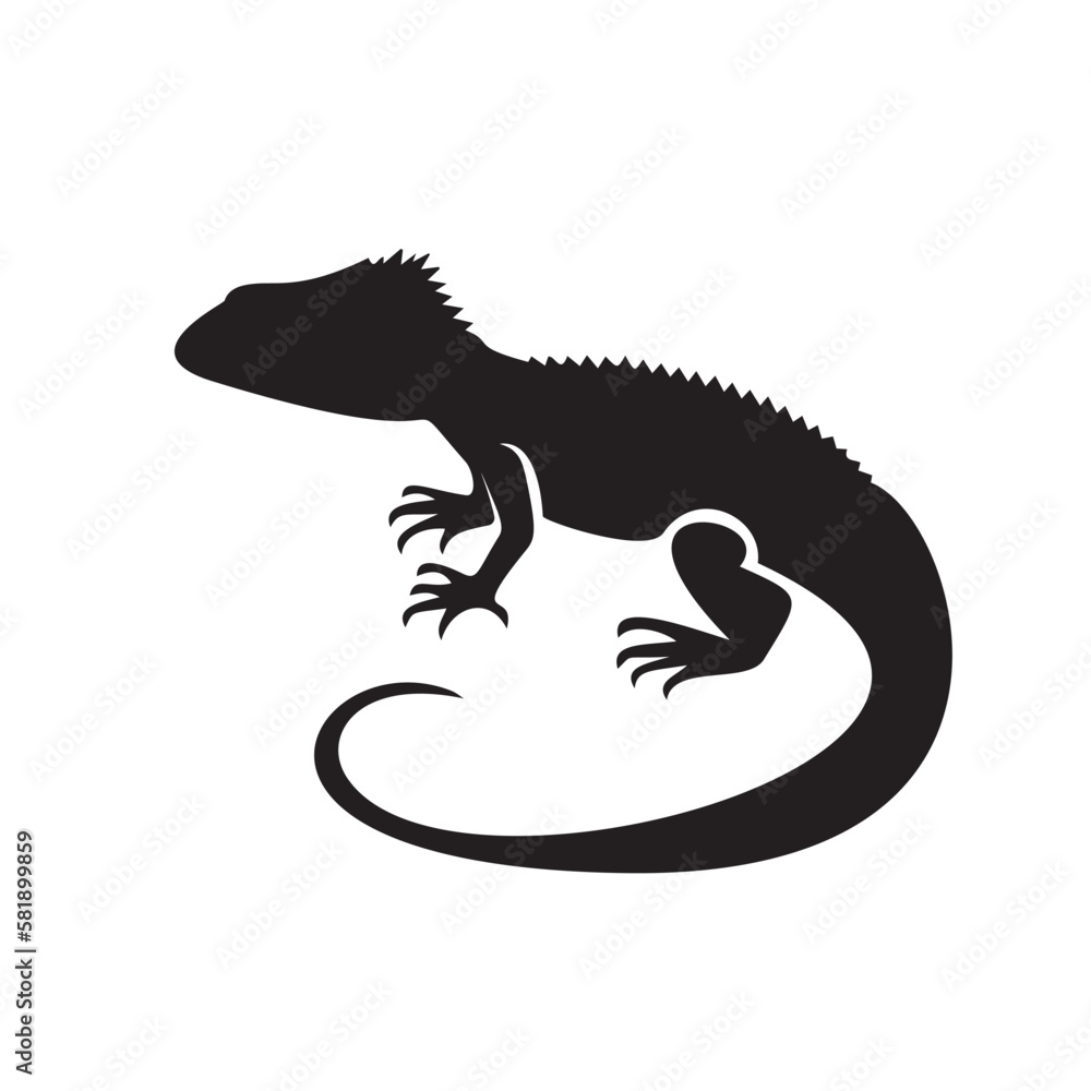 Monitor Lizard Silhouette vector logo Stock Vector | Adobe Stock