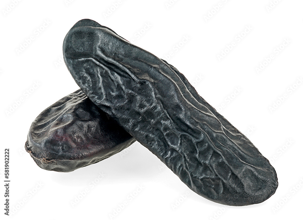 Dried tonka beans isolated on a white background. Bean of Dipteryx ...