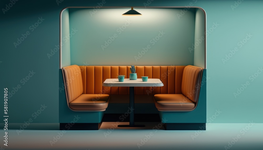 Design layout of two seats with a table between them Stock Illustration ...