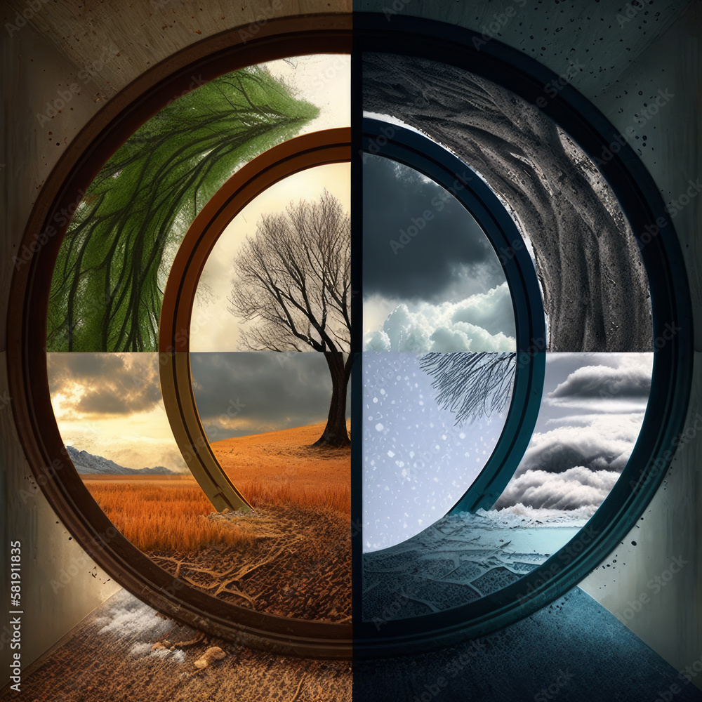 A magical window into the four seasons of the year, created using ...