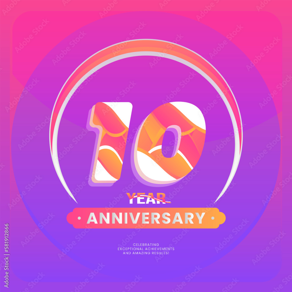 Number 10 vector logos for Anniversary Celebration Isolated on Violet ...