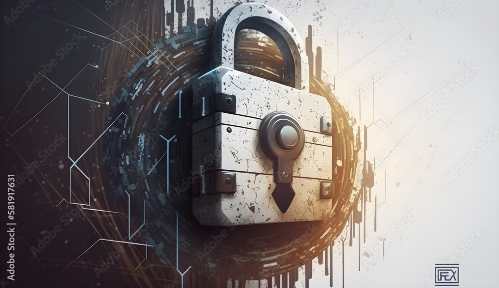 Wallpaper Illustration and background of cyber security data protection ...