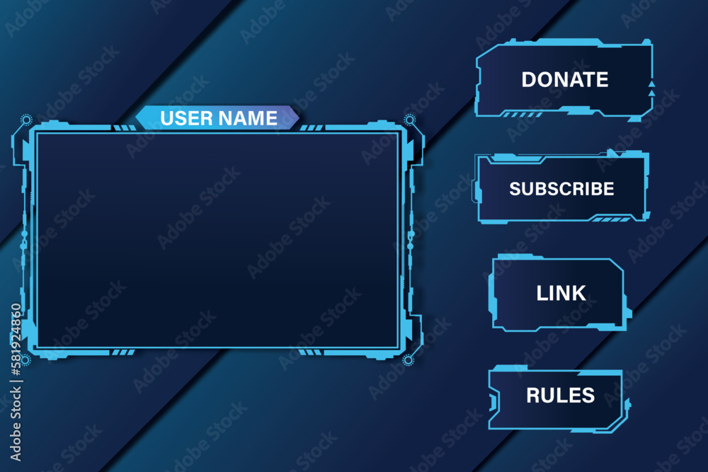 gaming screen interface design Broadcast game screen panel and buttons ...