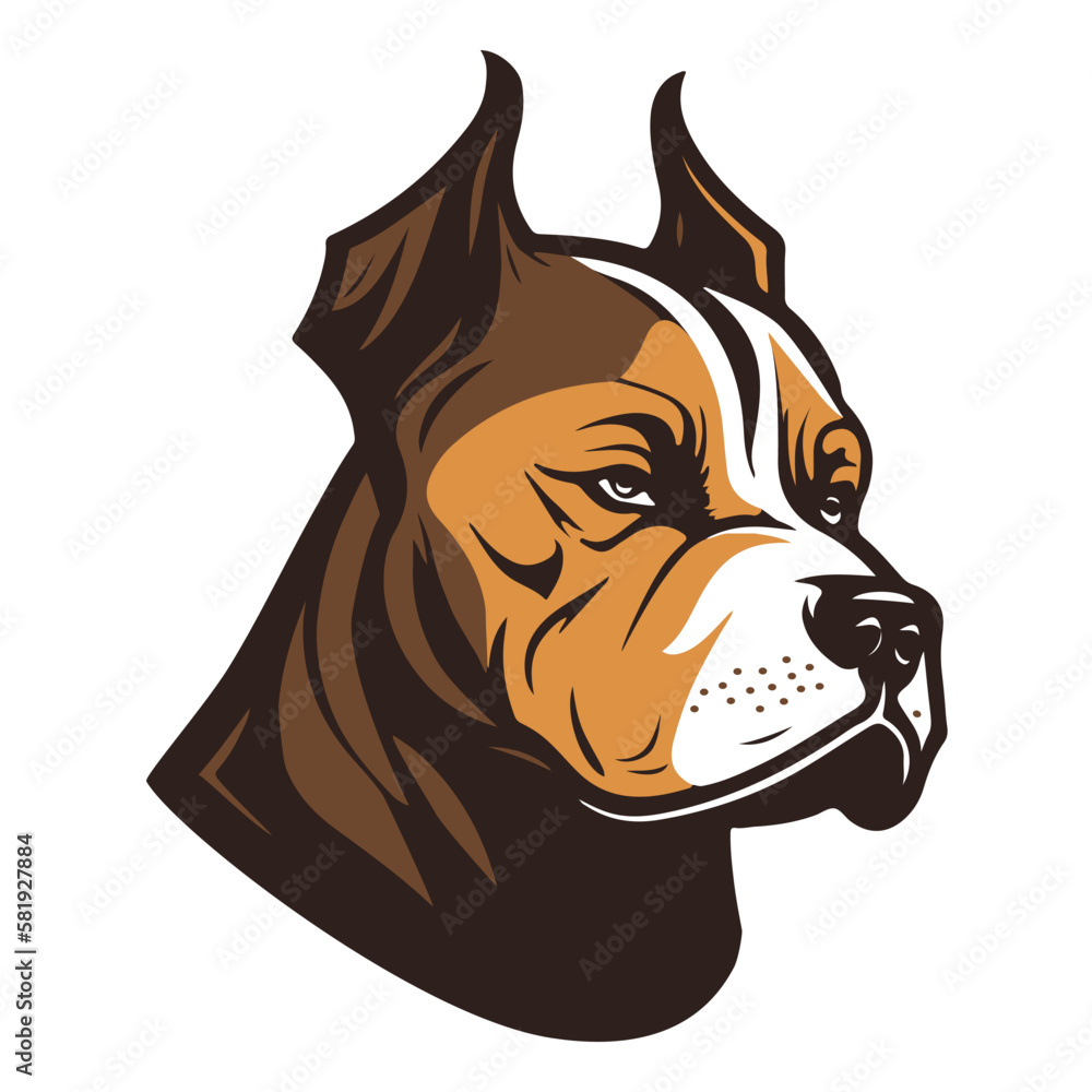 Pit Bull head icon. Dog logo. Fighting dogs label, sport mascot. Vector ...