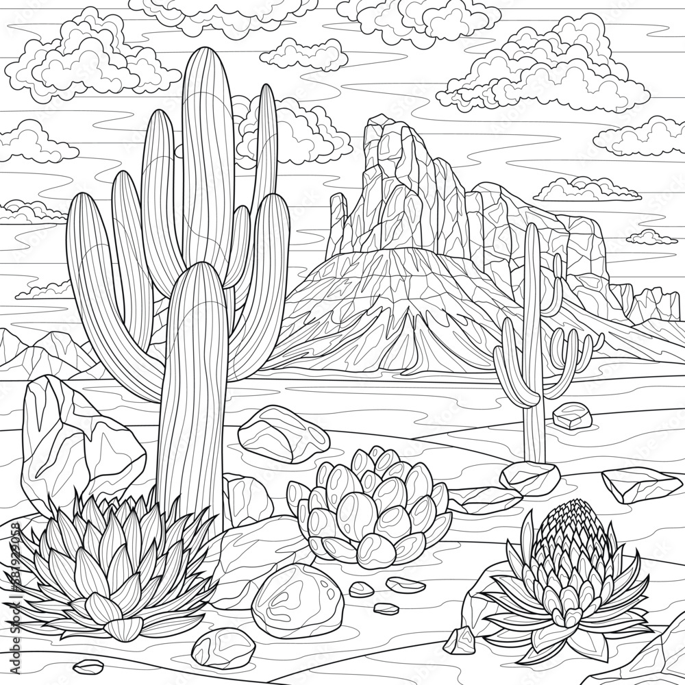 Desert Coloring Pages