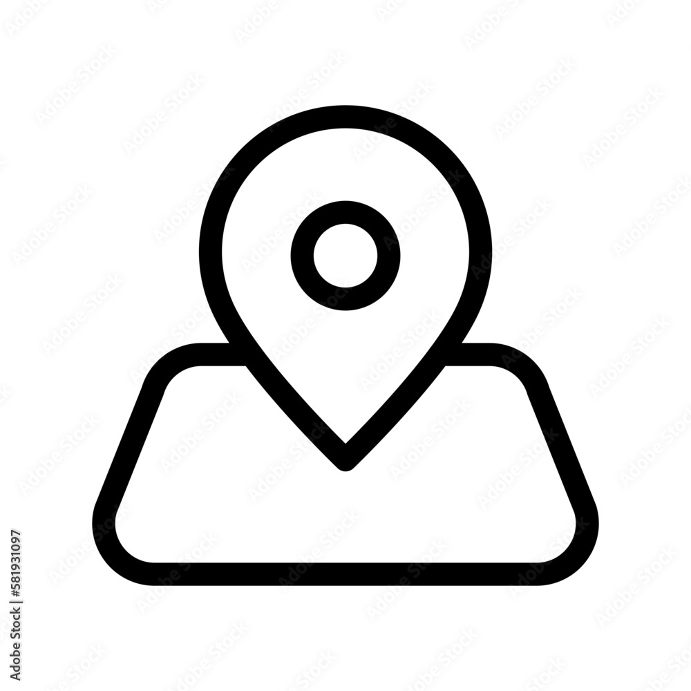 location icon in flat style. Map solid symbol isolated on white ...