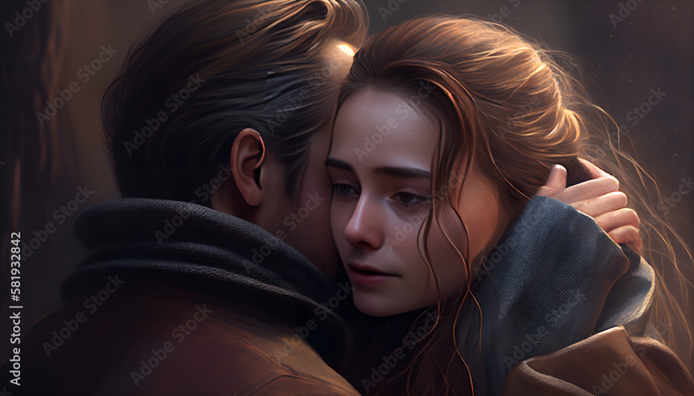 Couple Beautiful Young Girl And Boy Attractive Smiley Face Eye Hair ...