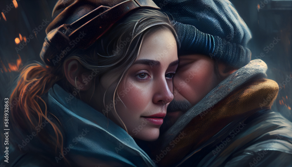 Couple Beautiful Young Girl And Boy Attractive Smiley Face Eye Hair ...