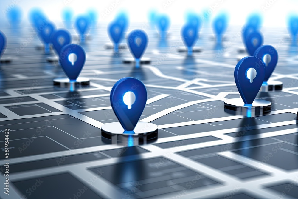 Place position point design element on route graphic road mark ...