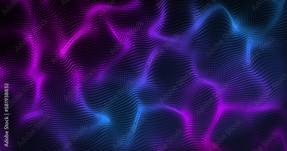 Composition of multiple neon shapes on black background Stock ...